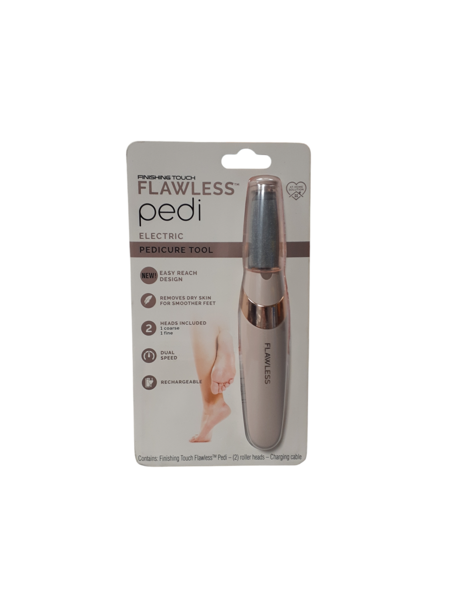 New Finishing Touch Flawless Pedi Electronic Pedicure Tool Easy Reach Design - Own4Less